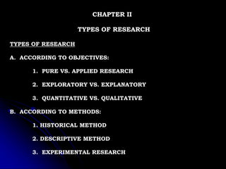 Ch 2 types of research | PPTX