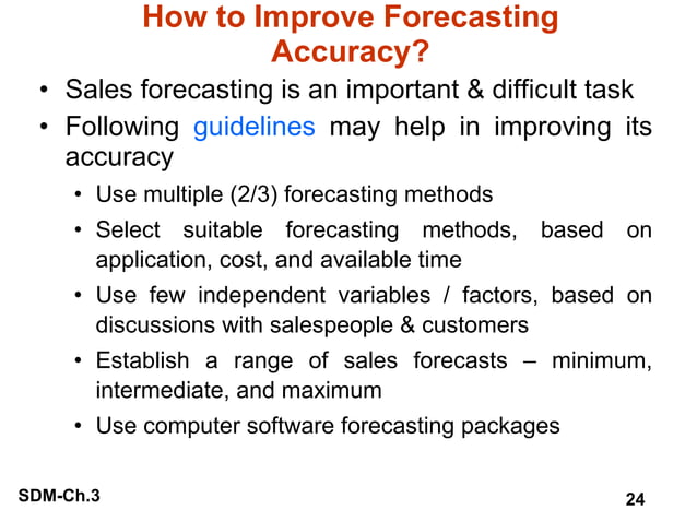 Ch3: Planning, Sales Forecasting, and Budgeting | PPT