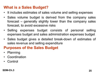 Ch3: Planning, Sales Forecasting, and Budgeting | PPT