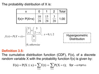 Chapter 3 – Random Variables and Probability Distributions | PPT