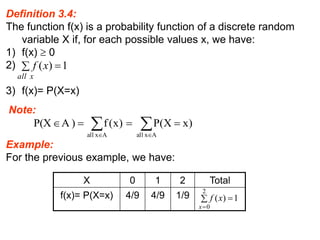Chapter 3 – Random Variables and Probability Distributions | PPT