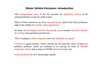 Motor Vehicle Emissions‐ Introduction 66 | PPT