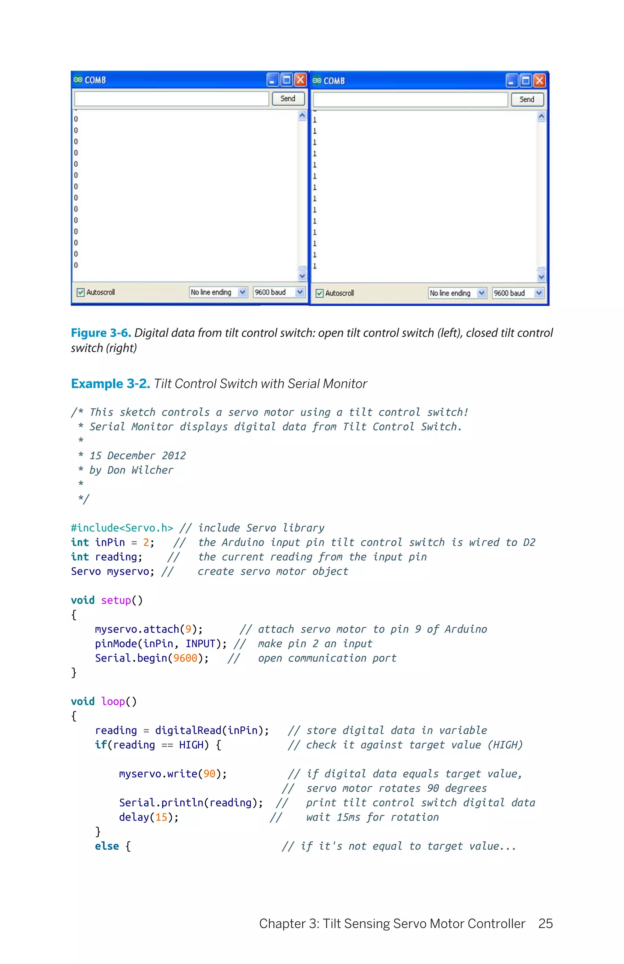 Arduino Ch3 : Tilt Sensing Servo Motor Controller | PDF