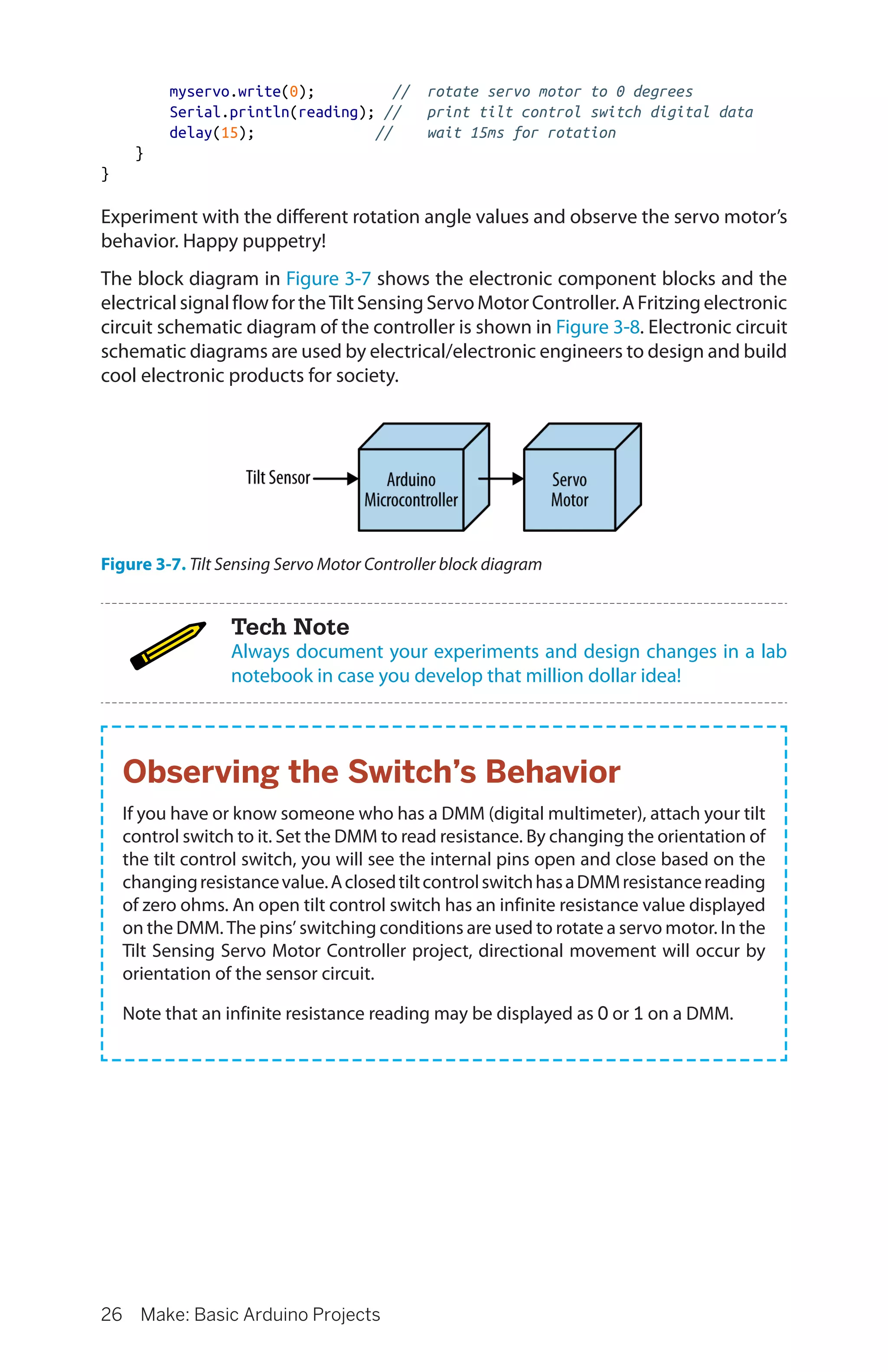 Arduino Ch3 : Tilt Sensing Servo Motor Controller | PDF