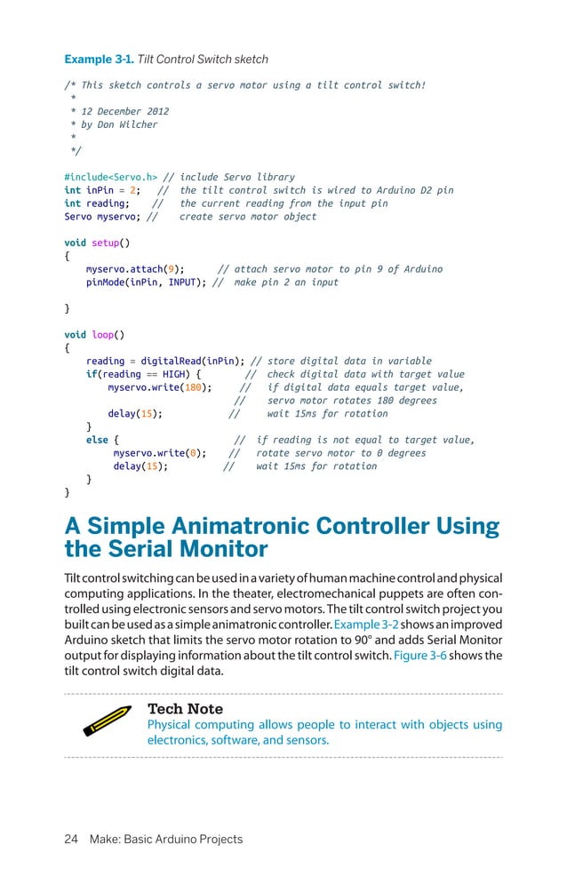 Arduino Ch3 : Tilt Sensing Servo Motor Controller | PDF | Computer Peripherals | Computing