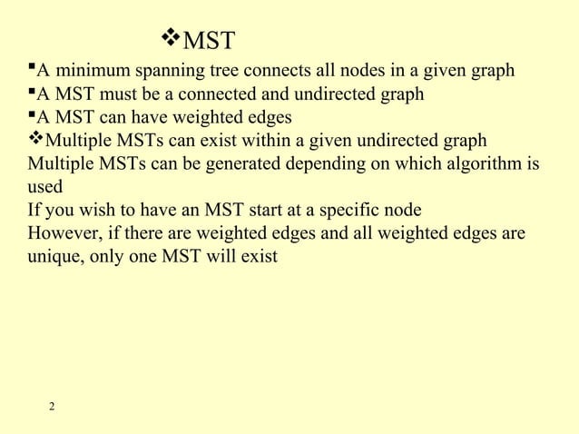 minimum spanning tree | PPT