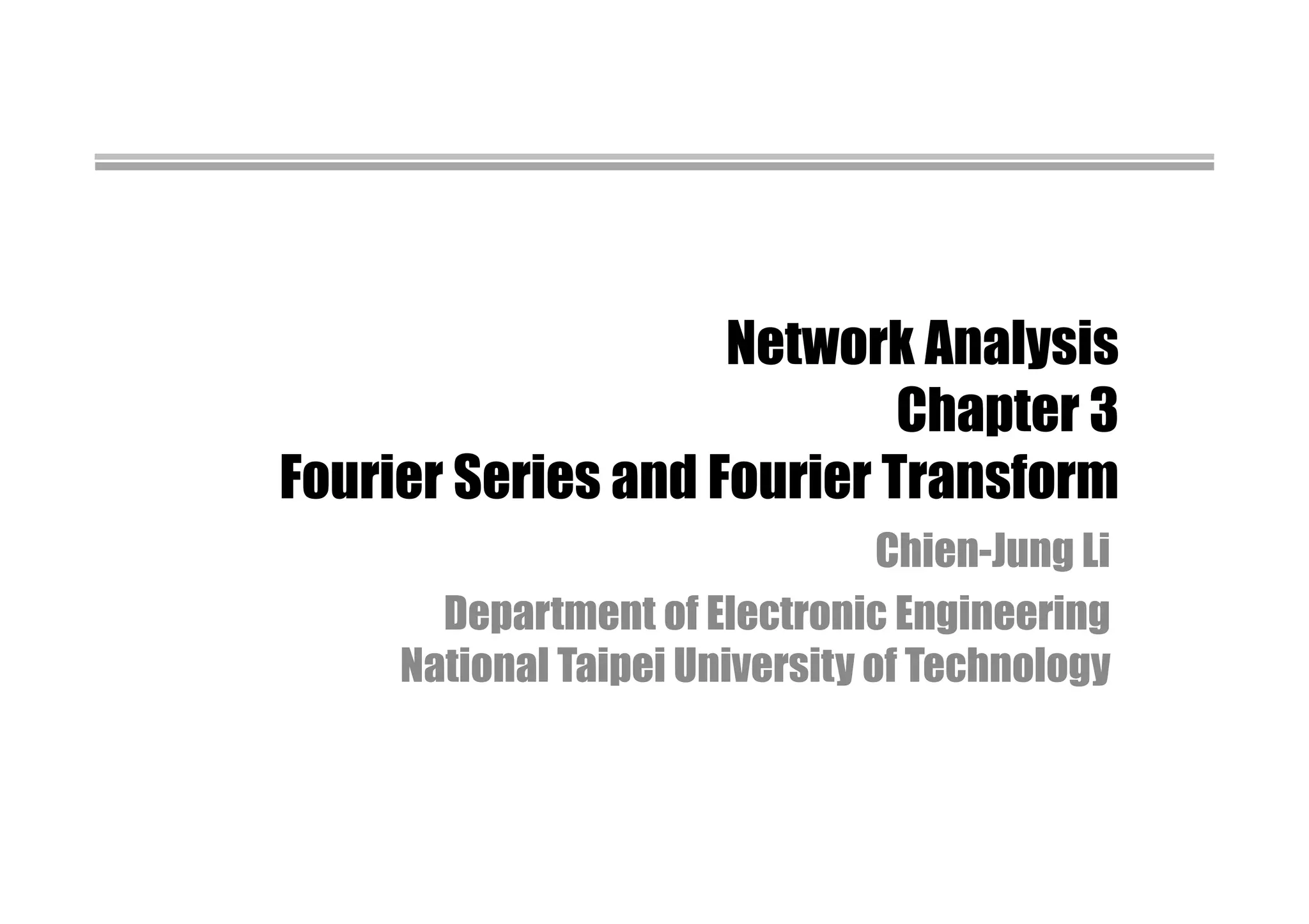 Circuit Network Analysis - [Chapter3] Fourier Analysis | PDF