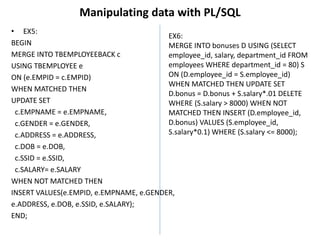 Interacting with Oracle Database | PPTX | Databases | Computer Software and Applications