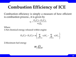 Thermo-chemistry of Fuel Air Mixtures | PPT