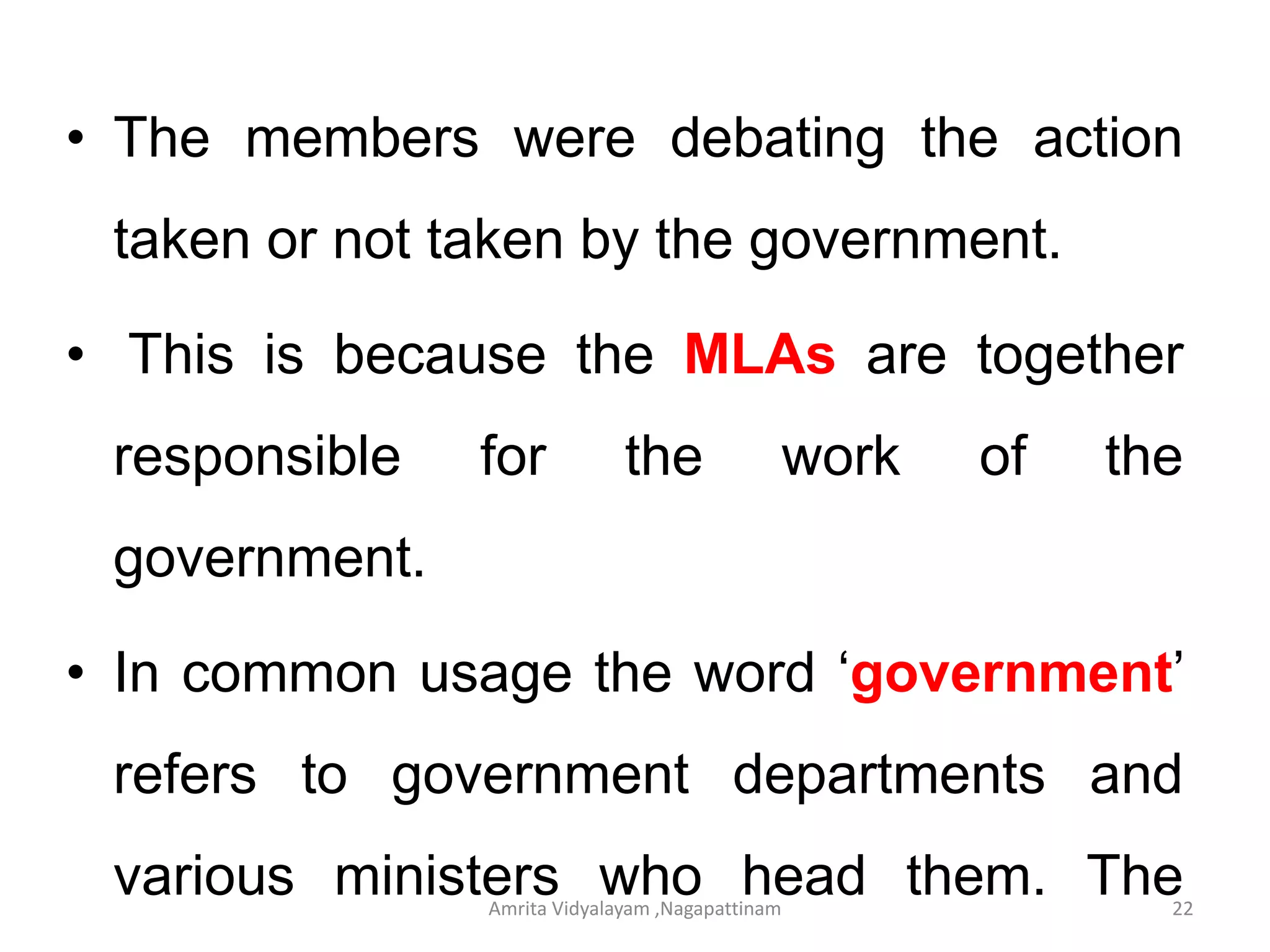 Class 7 -Political Science-Chapter 3-part 1-How the State Government ...