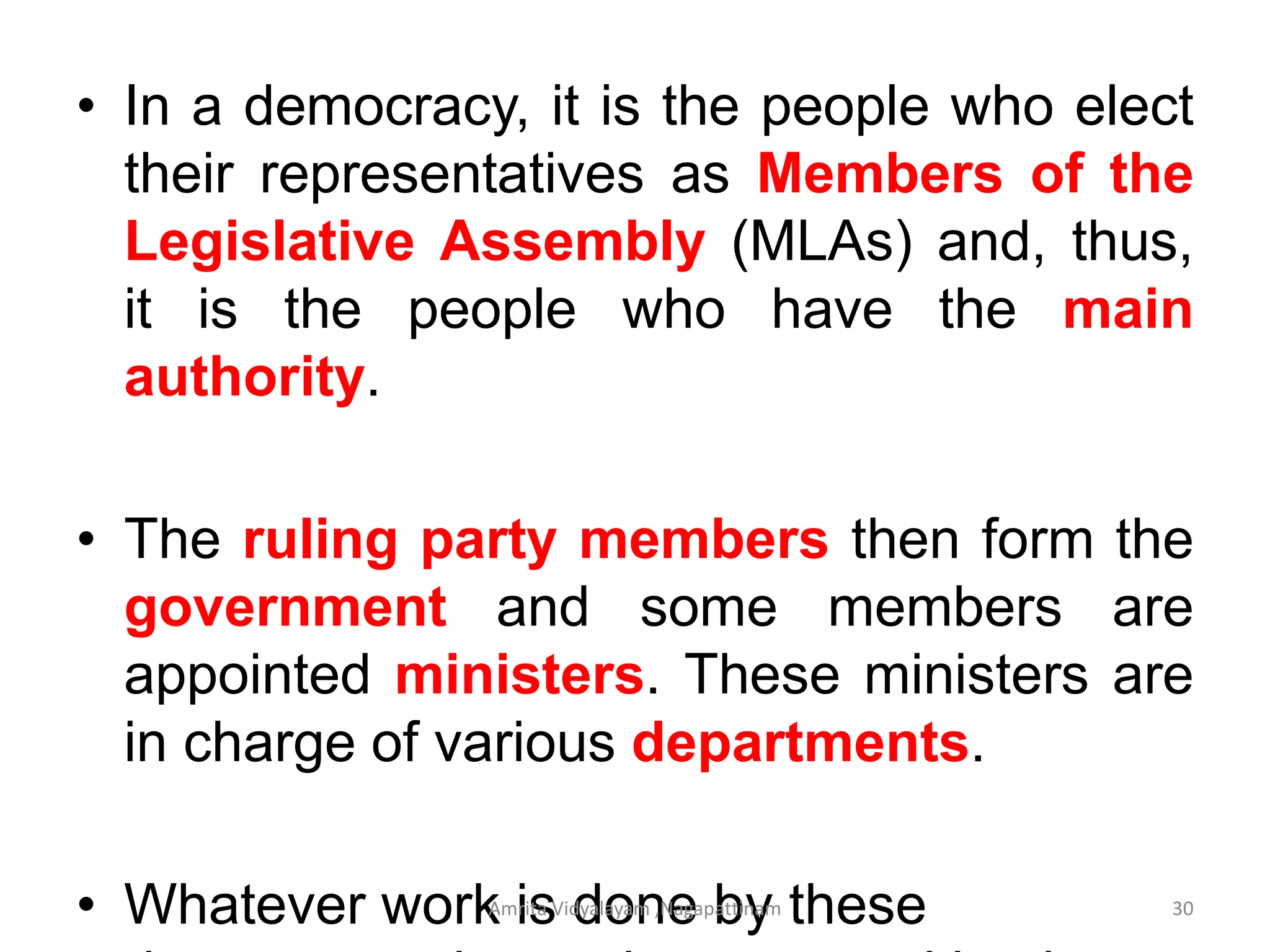 Class 7 -Political Science-Chapter 3-part 1-How the State Government ...