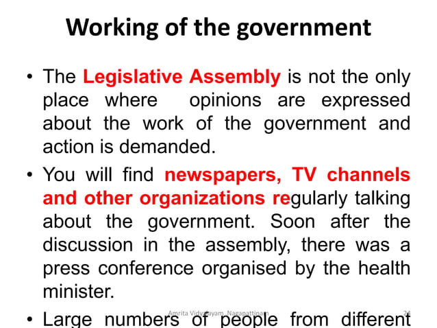Class 7 -Political Science-Chapter 3-part 1-How the State Government Works | PPT