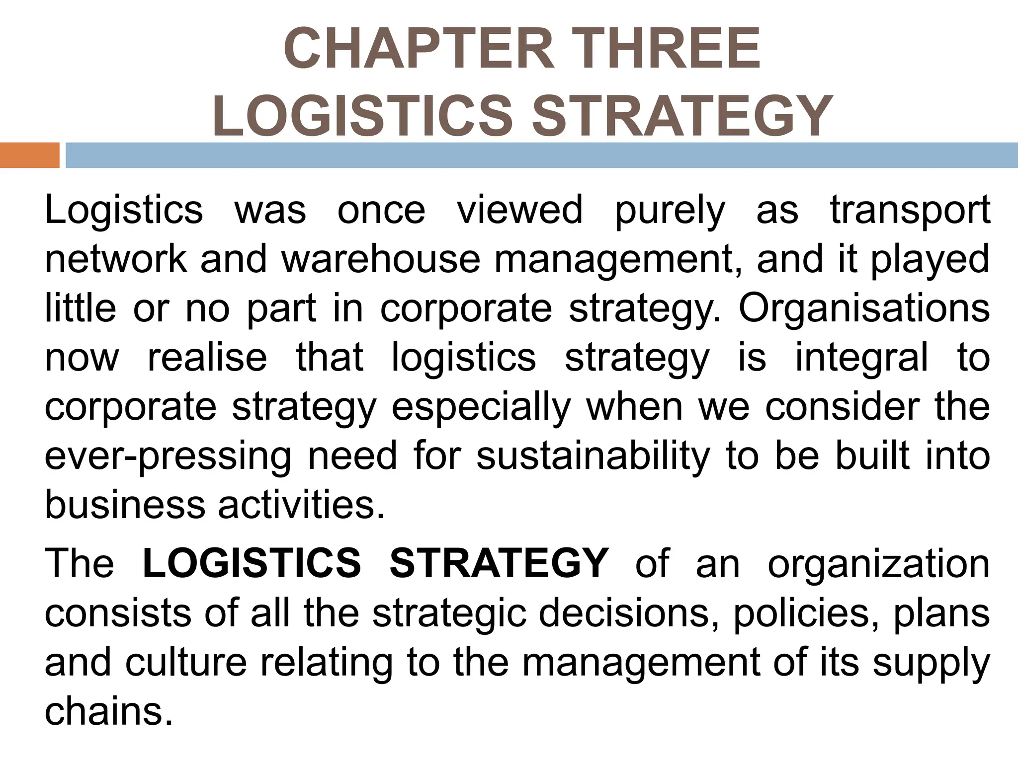 CH 3.pptx CHAPTER THREE MARKETING CHANNEL AND LOGISTICS | PPTX