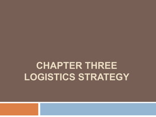 CH 3.pptx CHAPTER THREE MARKETING CHANNEL AND LOGISTICS | PPT