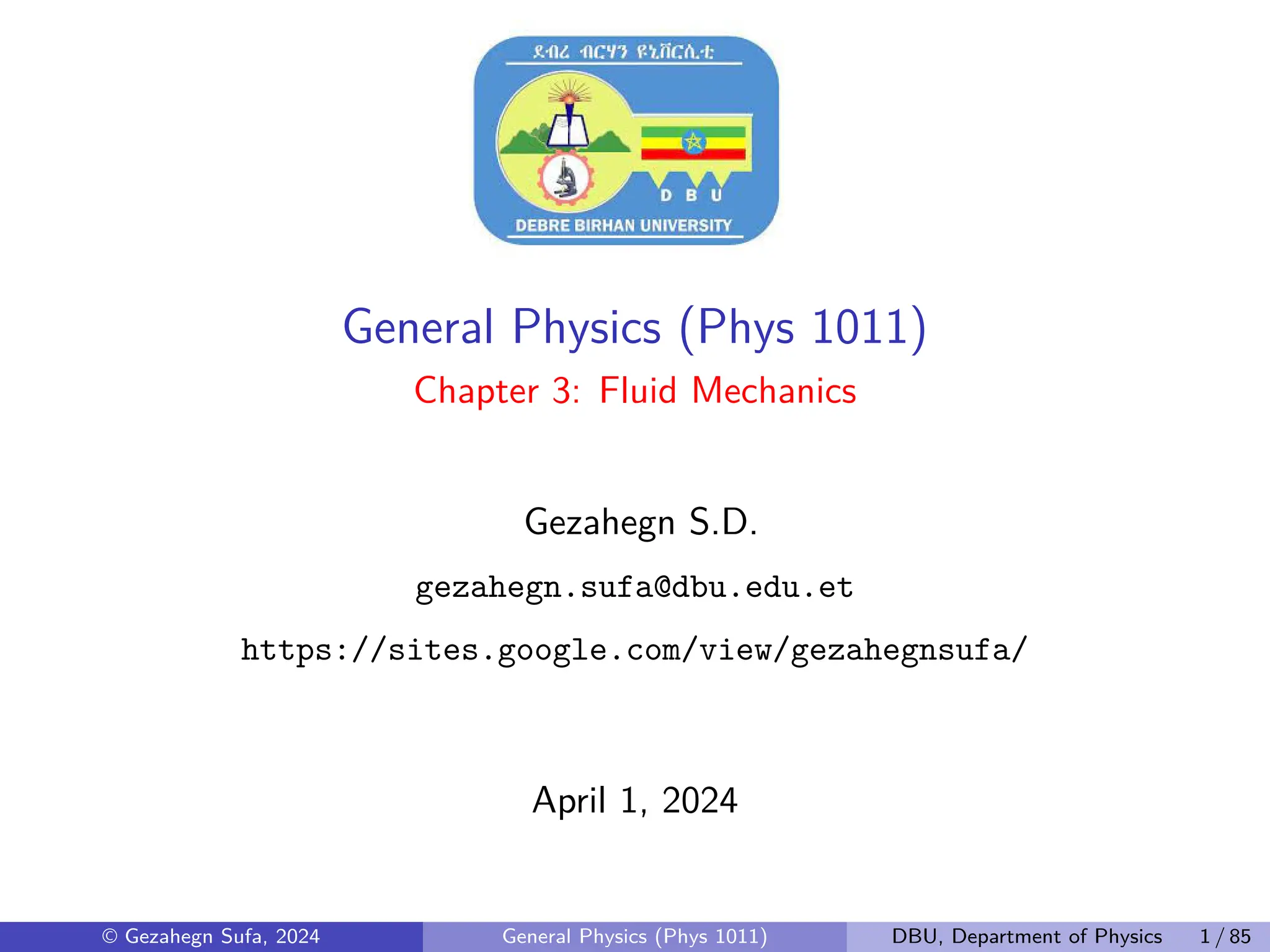Fundamentals of Fluid Mechanics: Elasticity, Pressure, and Flow in General Physics | PDF