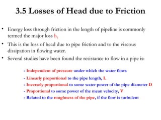 Fluid Mechanics imp Chapter 3 Water FLOW in PIPES .ppt