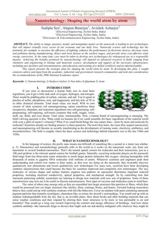 Nanotechnology: Shaping the world atom by atom | PDF | Physics | Science