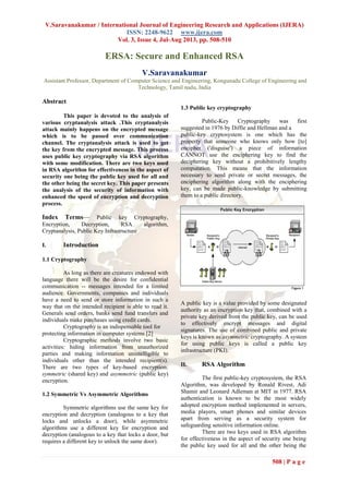ERSA: Secure and Enhanced RSA Algorithm Improves Encryption Speed | PDF