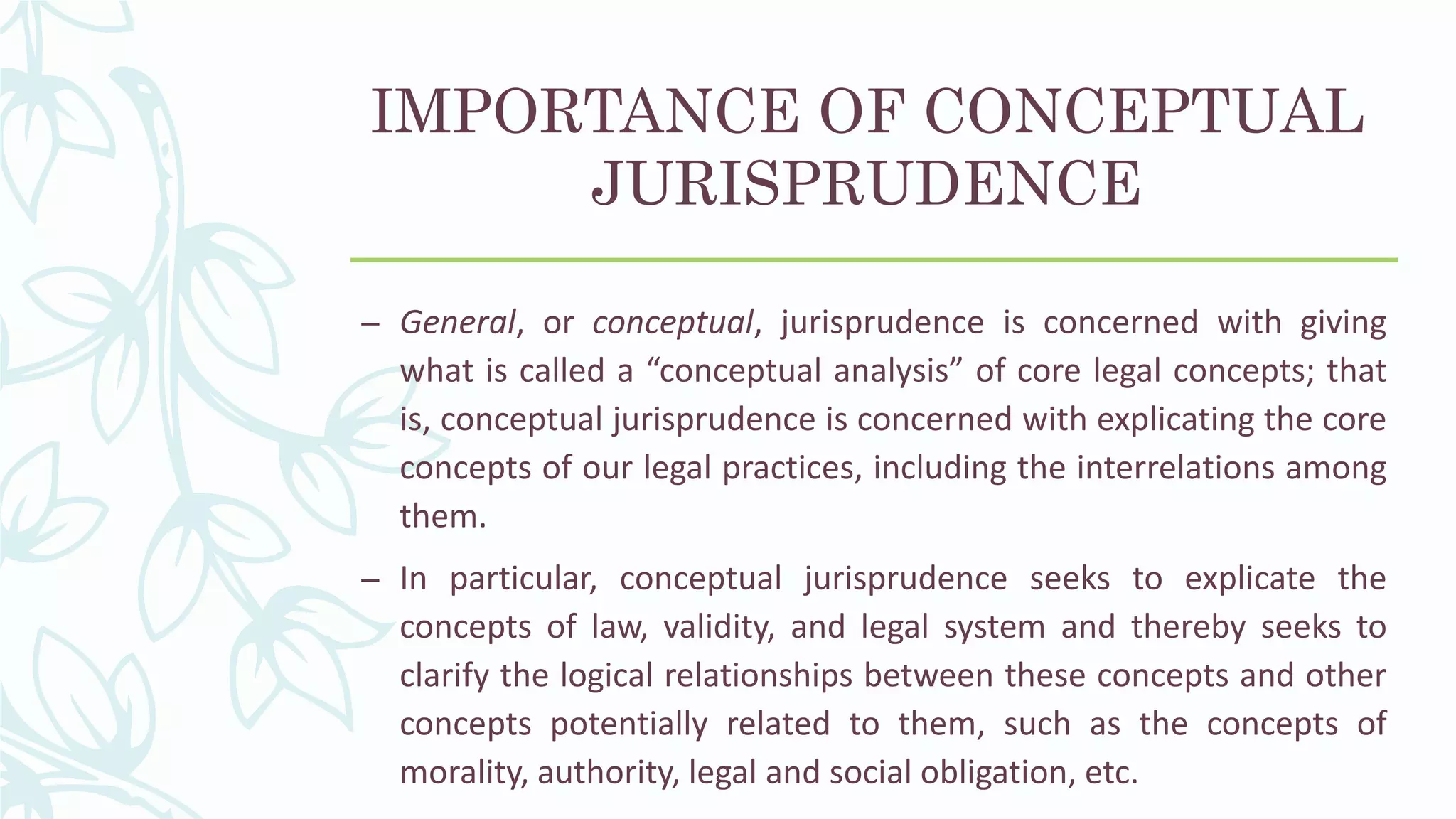 Theoritical conceptual philosophical jurisprudence | PPTX