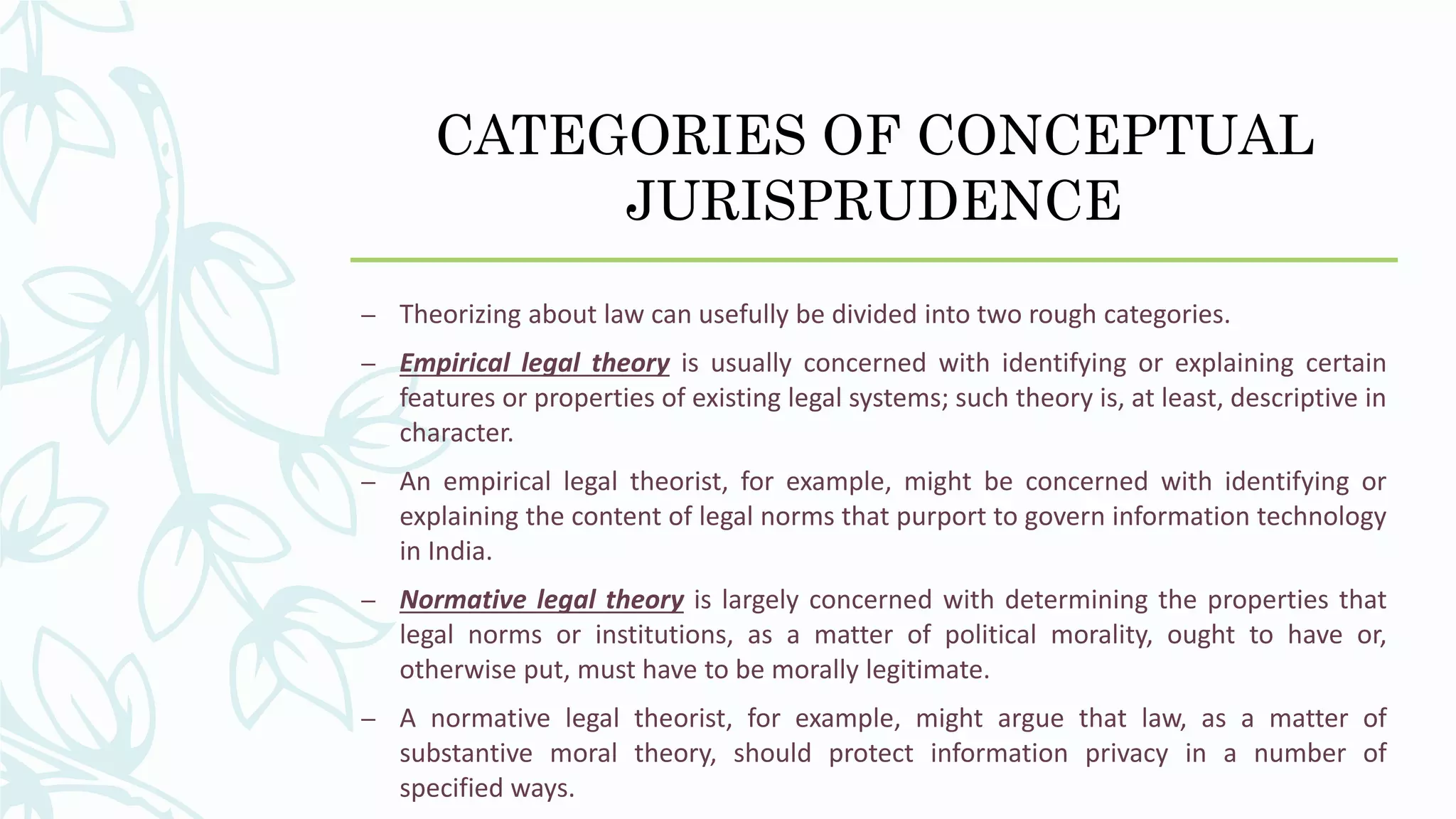 Theoritical conceptual philosophical jurisprudence | PPTX