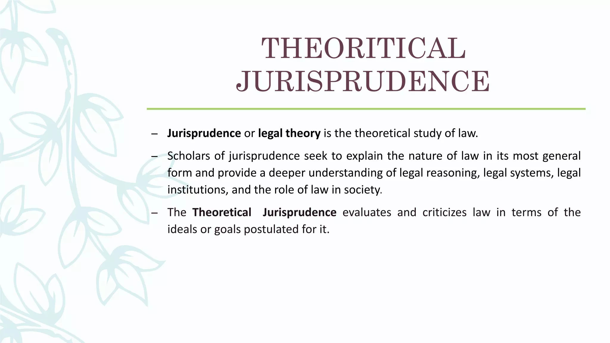 Theoritical conceptual philosophical jurisprudence | PPTX