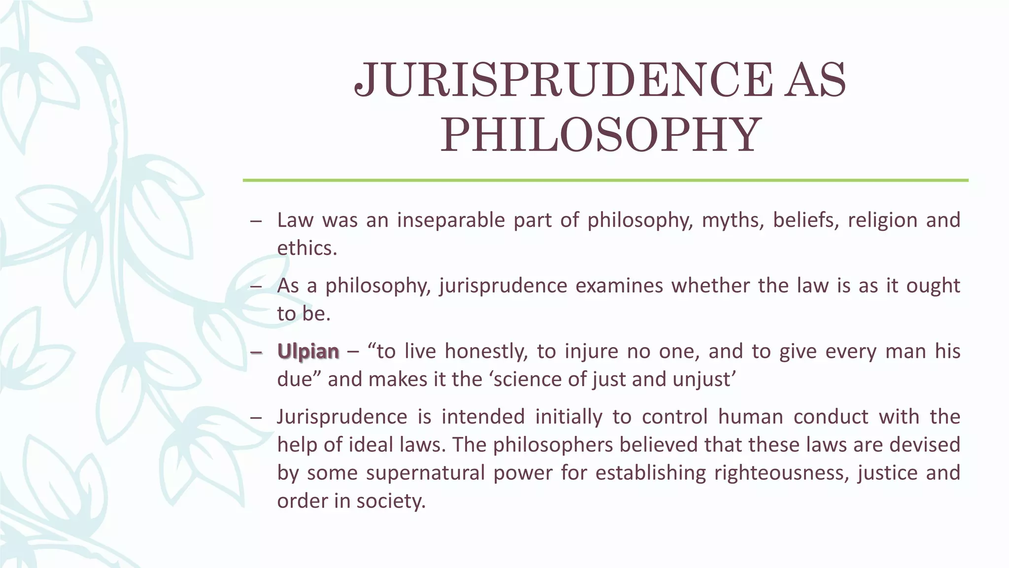 Theoritical conceptual philosophical jurisprudence | PPTX