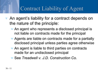Chapter 36 – Third-Party Relations of the Principal and the Agent | PPT