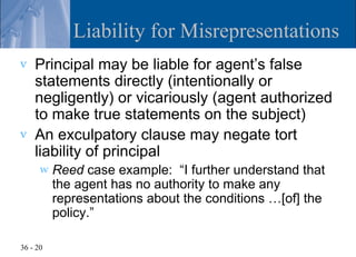 Chapter 36 – Third-Party Relations of the Principal and the Agent | PPT