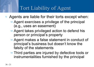 Chapter 36 – Third-Party Relations of the Principal and the Agent | PPT