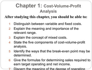 CH 3 ACCOUNTING.pptCost-Volume-Profit Analysis | PPT