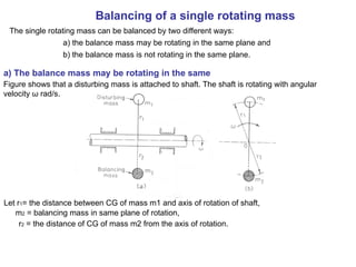 Ch3 Balancing of rotating masses mechanical engineering | PPT