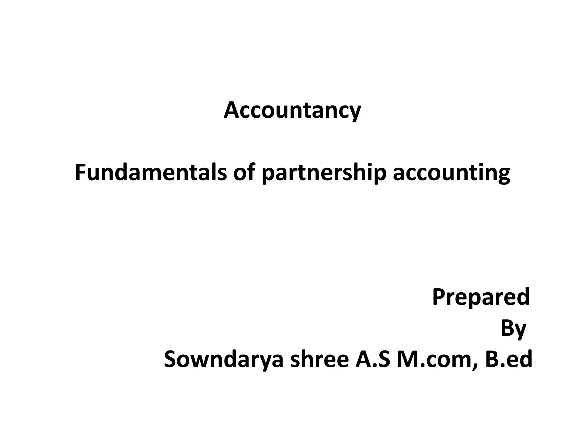 Fundamentals of partnership accounting | PPTX