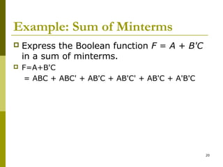 Logic Design - Chapter 3: Boolean Algebra | PPT