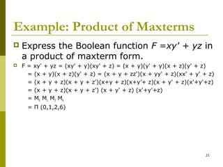 Logic Design - Chapter 3: Boolean Algebra | PPT