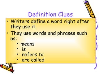 Building Vocabulary Using Context Clues | PPT