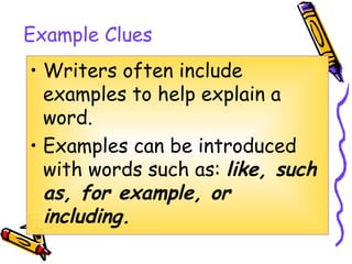 Building Vocabulary Using Context Clues | PPT