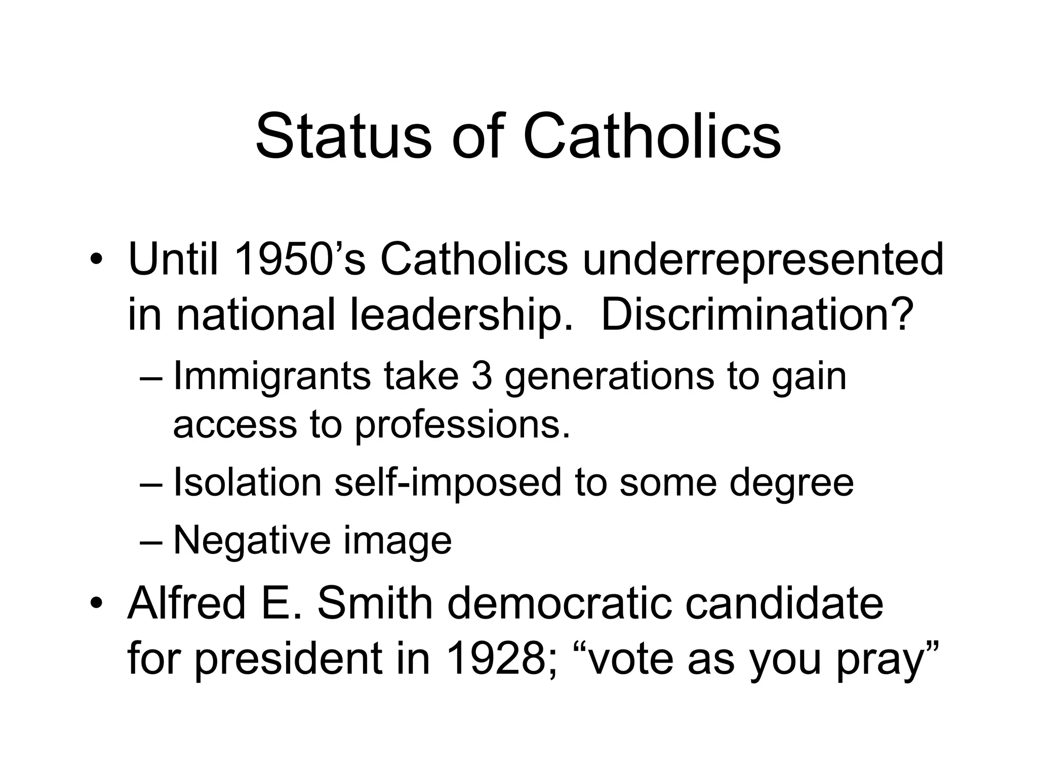 Ch 3 catholicism in america | PPT