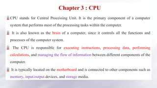 Ch 3 CPU.pptx Architecture computer organization | PPTX