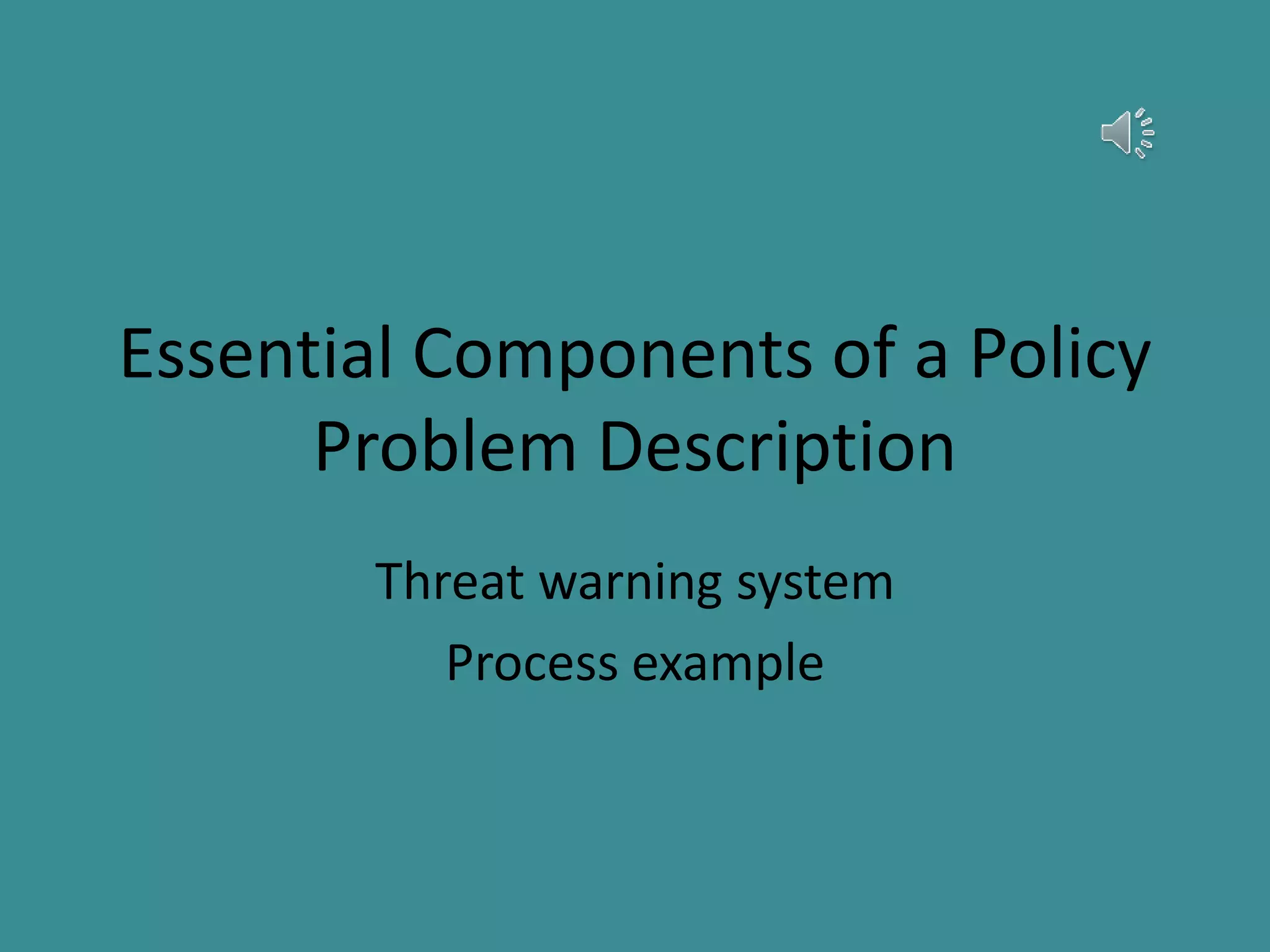 Essential components of a policy problem definition | PPT