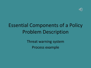 Essential components of a policy problem definition | PPT
