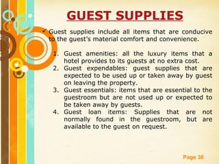 HOUSEKEEPING OPERATION: HOUSEKEEPING INVENTORIES | PPT