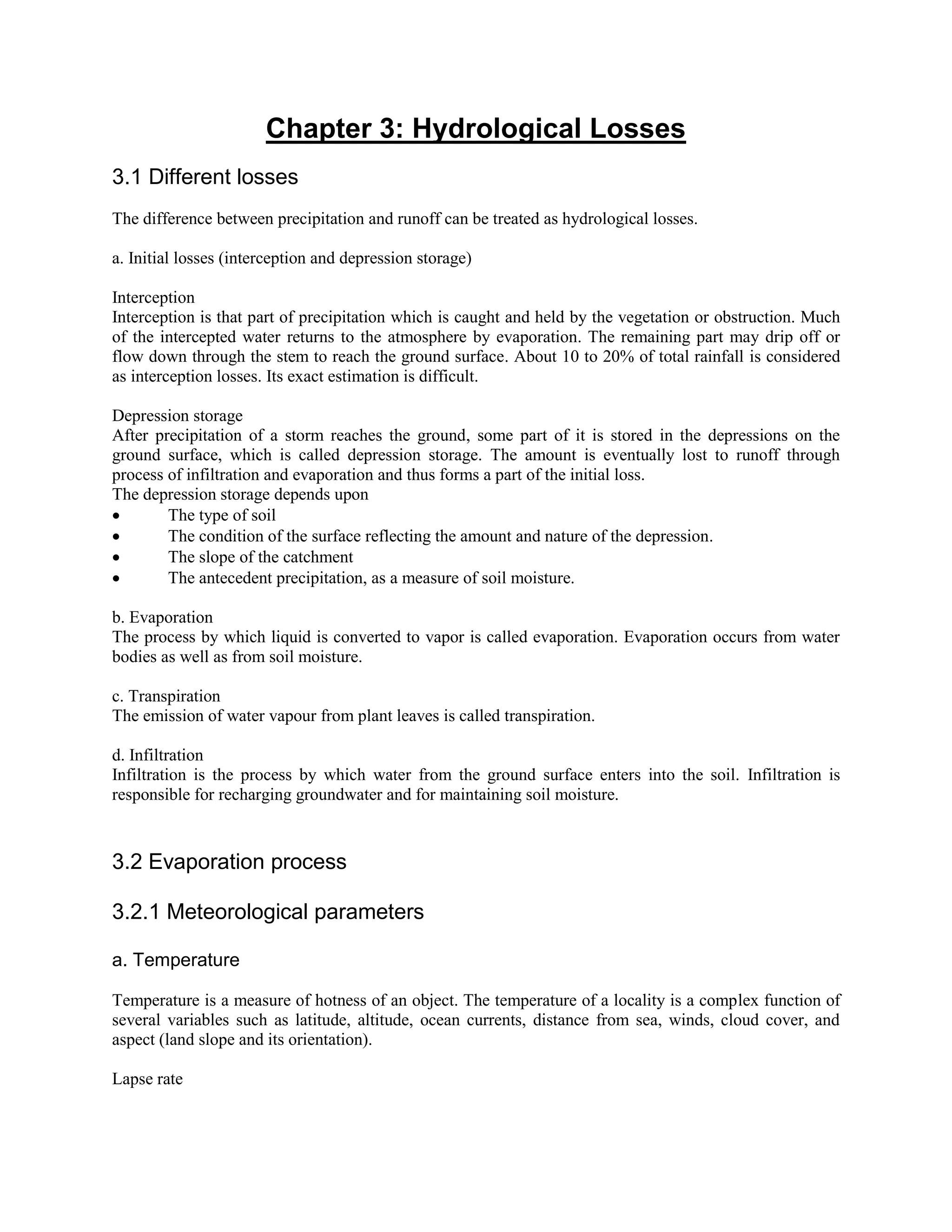 Ch3 hydrological losses | PDF
