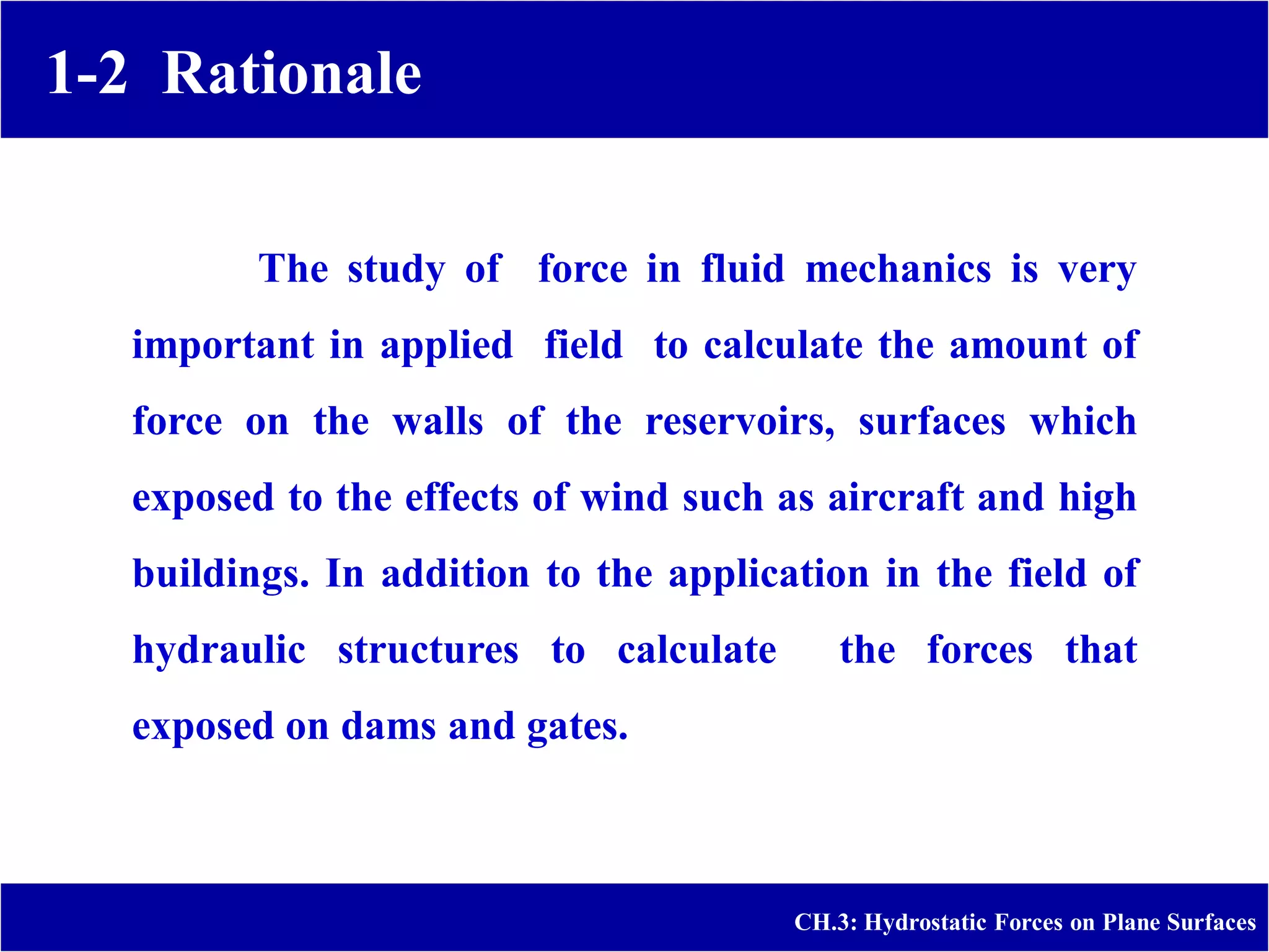 Hydrostatic forces on plane surfaces | PDF