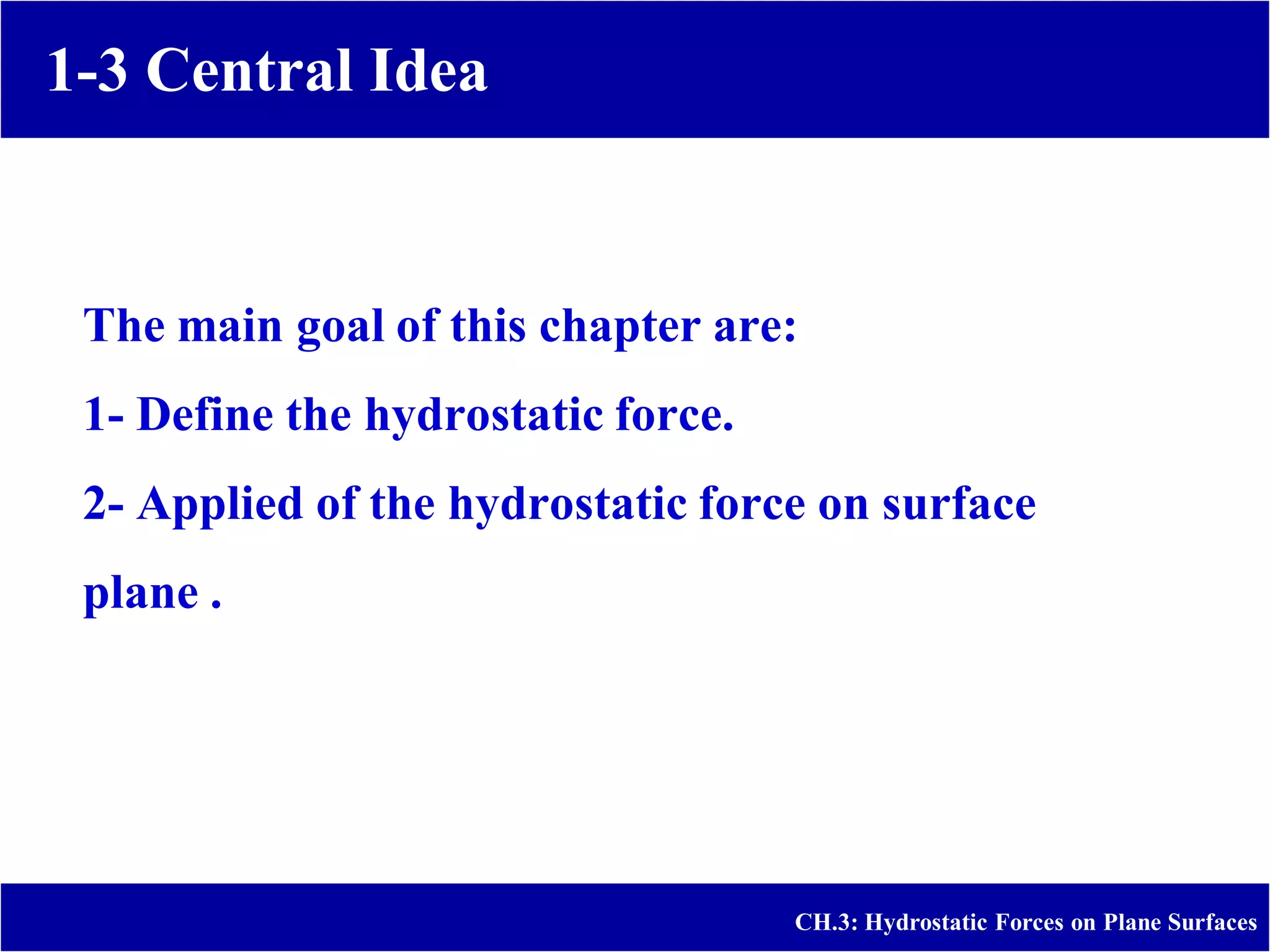 Hydrostatic forces on plane surfaces | PDF