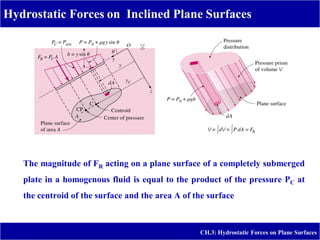 Hydrostatic forces on plane surfaces | PDF