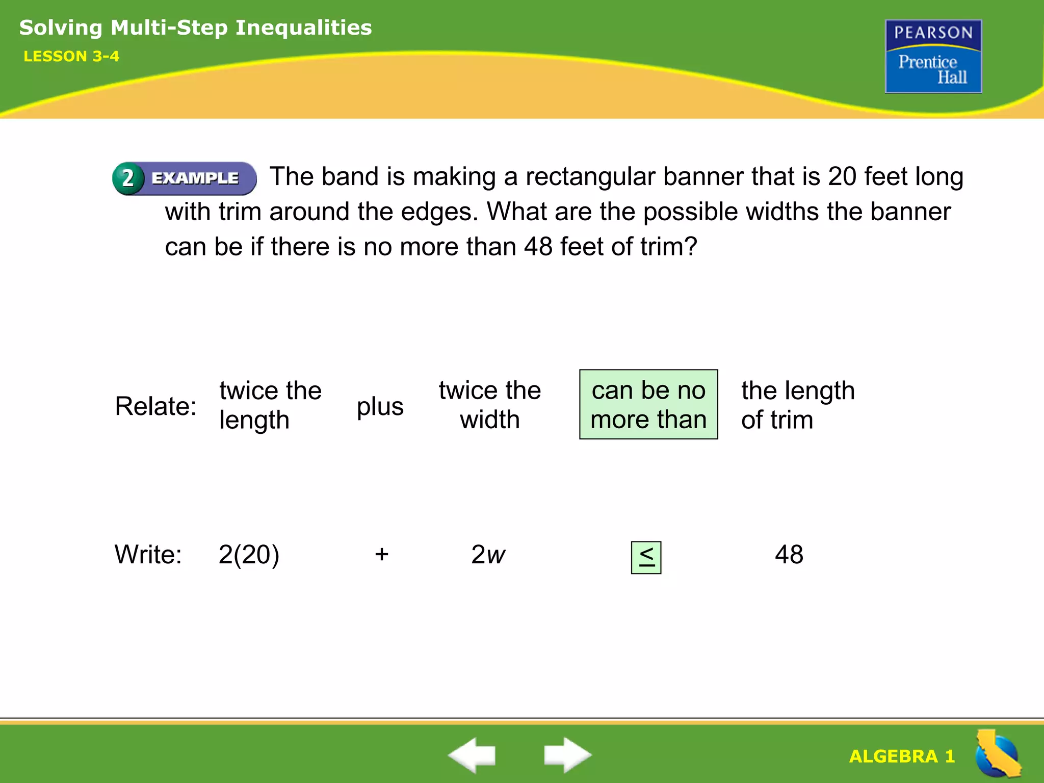 Ch 3 Lesson 4: Solving Multi-Step Inequalities | PPT