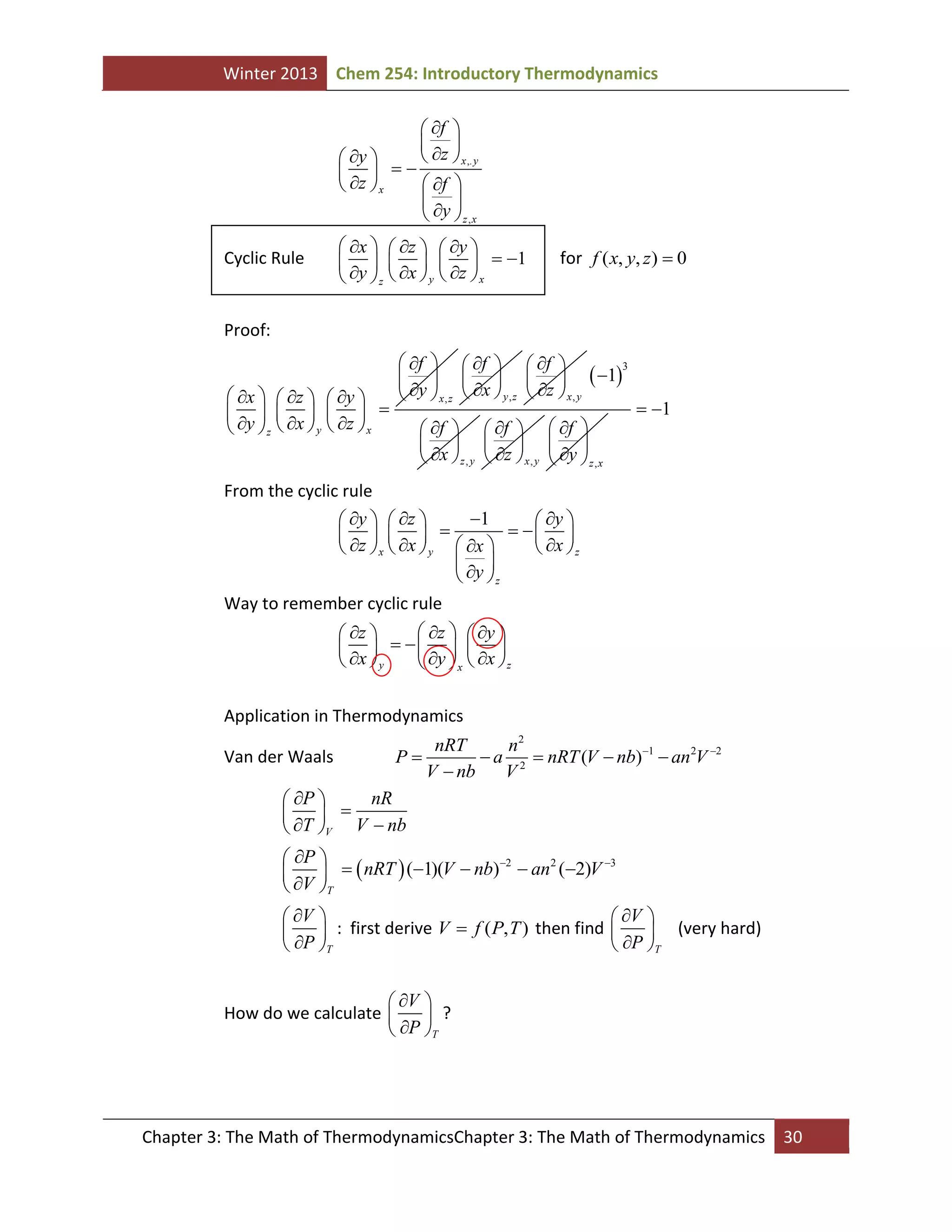 Ch 3 math_of_thermodynamics | PDF