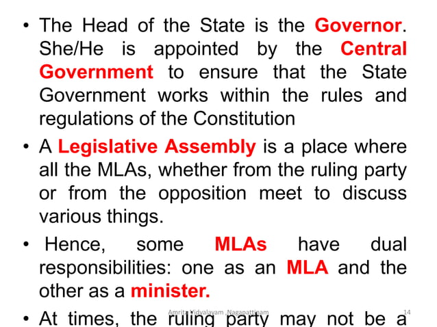 Class 7 -Political Science-Chapter 3-part 1-How the State Government ...