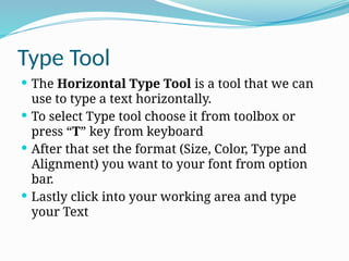 CH3 PHOTOSHOP TOOLBOX photoshop is the best desing tool | PPT