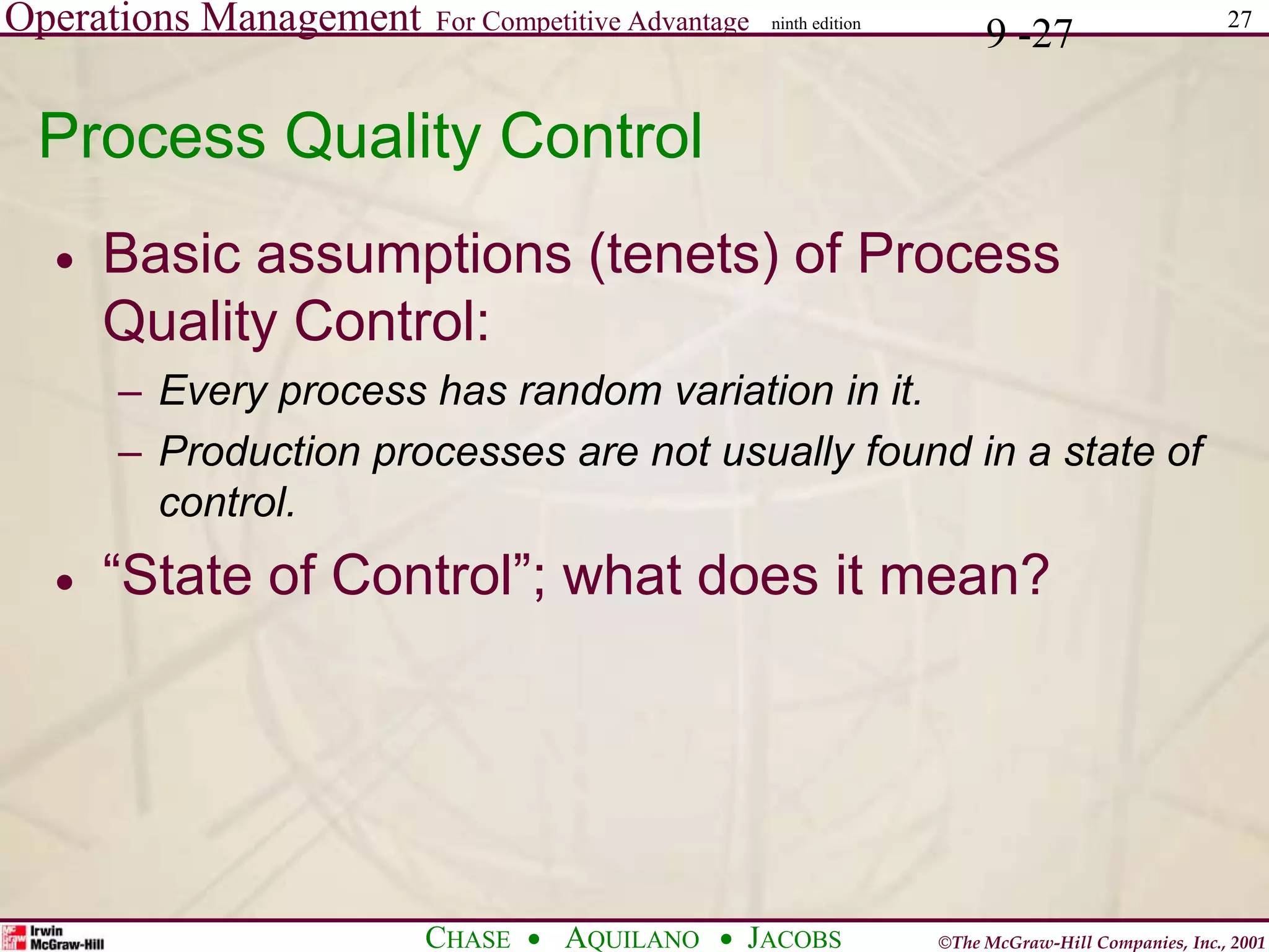 CH 3 Quality management and Control.ppt | Business Operations | Business